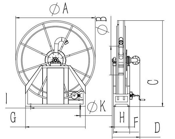 Industrial retractable hose reel | Large hose reel AESH1800D - SUPERREEL
