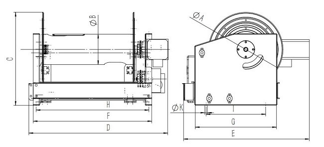 Automatic cord reel | Fiber optic slip ring cable reel EESC370D - SUPERREEL